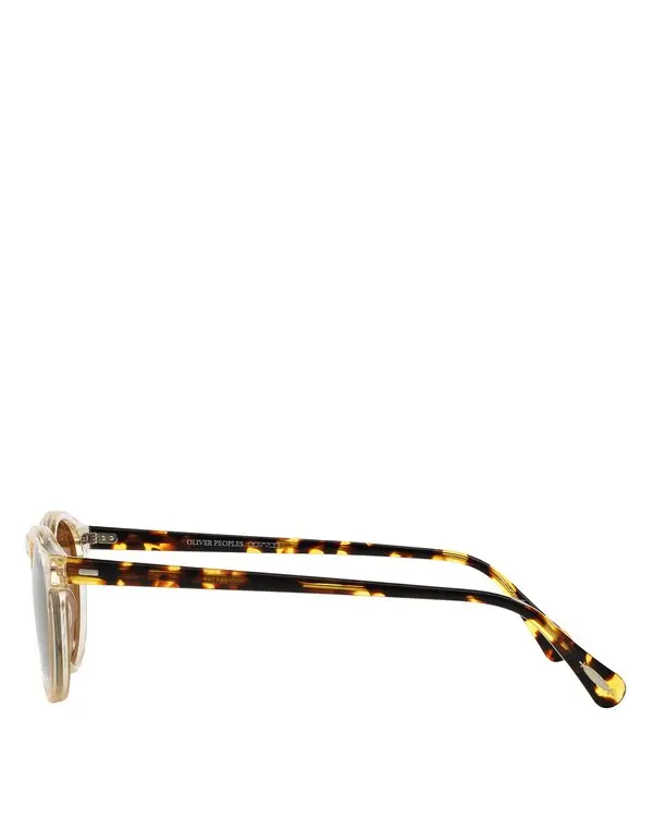 Oliver Spencer Gregory Peck Round Sunglasses, 50mm - Beige/brown Mirrored Gradient