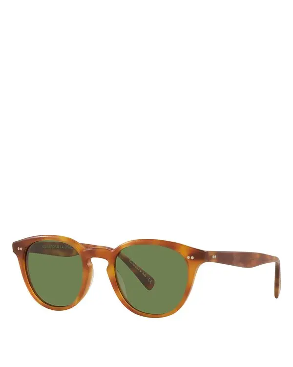 Oliver Spencer Desmon Round Frame Sunglasses, 50mm - Brown/green Solid