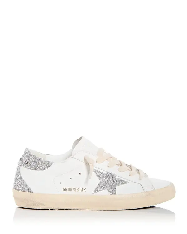 GOLDEN GOOSE Super-star Low-top Sneakers - White Silver