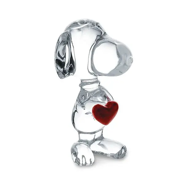 THE MARTHA, BY BACCARAT Snoopy Holding Heart - Clear/red