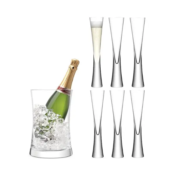 LSA Moya 7 Piece Champagne Serving Set - Clear