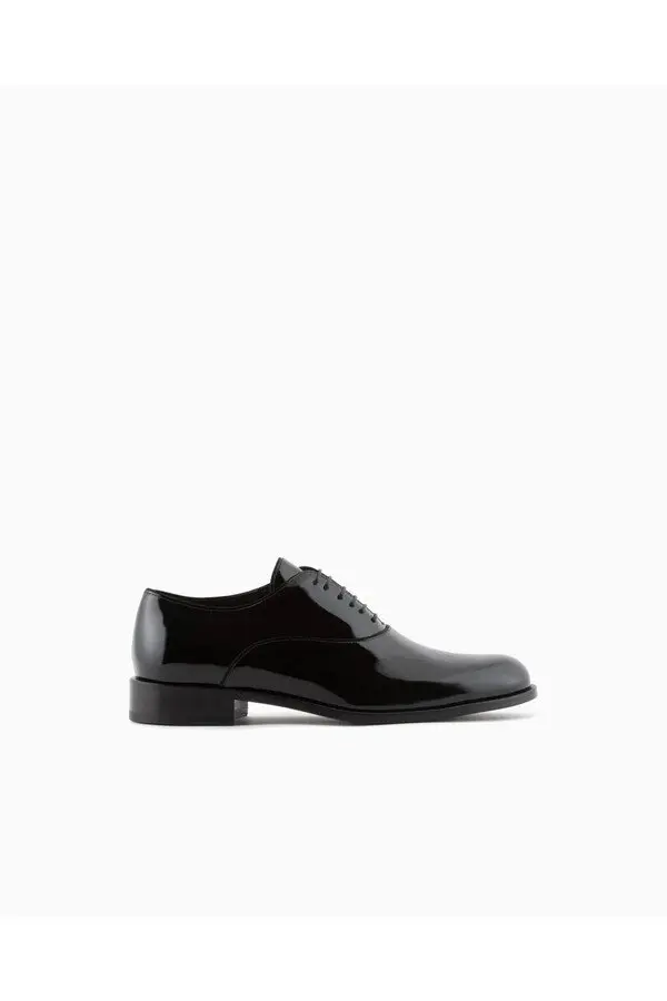 Giorgio Armani Patent Leather Oxfords - Black