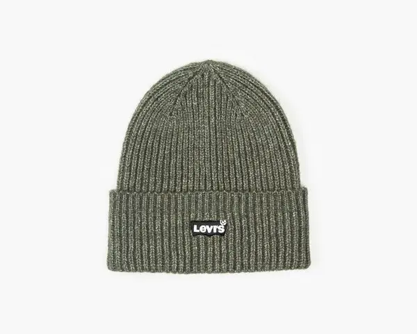 LEVI'S Essential Ribbed Batwing Beanie - Dull Green