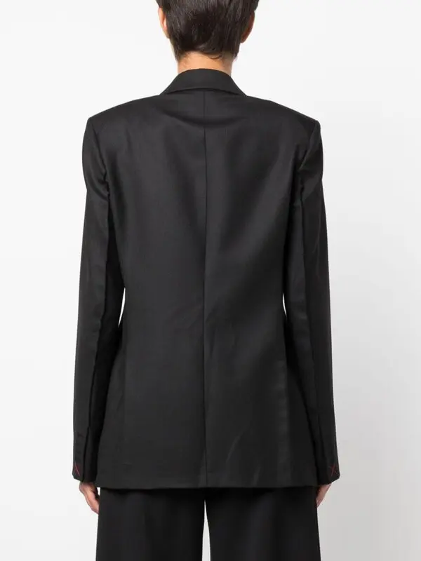 Victoria Beckham Double-breasted Virgin Wool-cotton Blazer