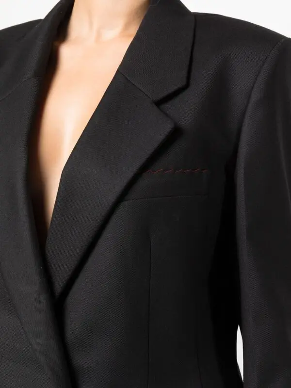 Victoria Beckham Double-breasted Virgin Wool-cotton Blazer
