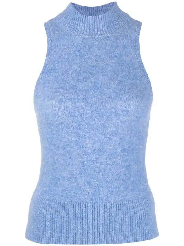PATOU Mock-neck Knitted Top - Blue