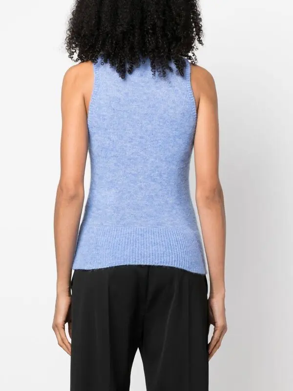 PATOU Mock-neck Knitted Top - Blue