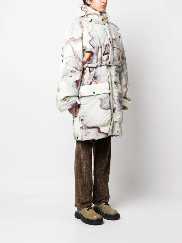Henrik Vibskov Padded Graphic Print Parka Coat