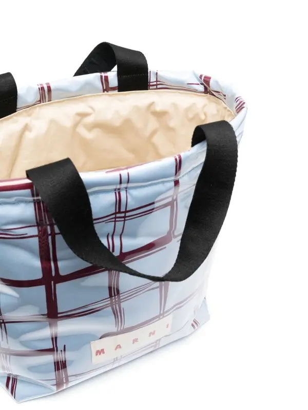 Marni Checked Padded Tote Bag - Blue