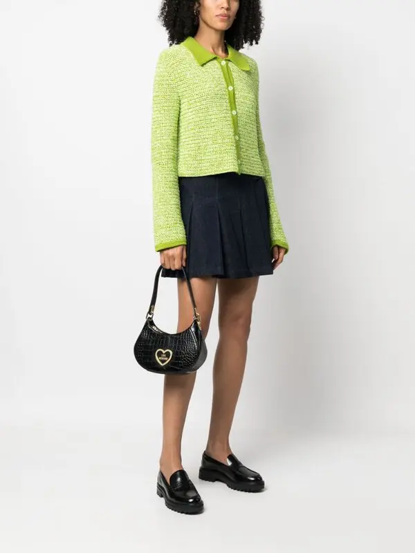 Moschino Logo-lettering Crocodile-effect Shoulder Bag