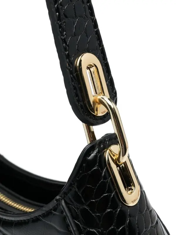 Moschino Logo-lettering Crocodile-effect Shoulder Bag