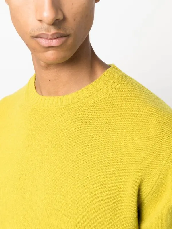 ROBERTO COLLINA Crew-neck Merino-cashmere Jumper - Yellow