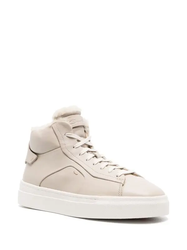 Santoni Sheepskin High-top Sneakers