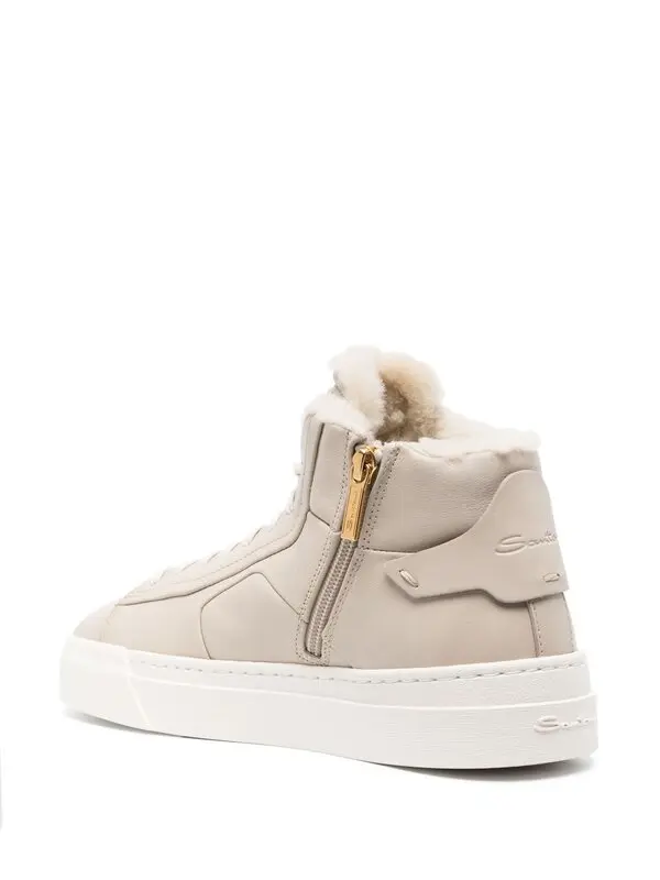 Santoni Sheepskin High-top Sneakers