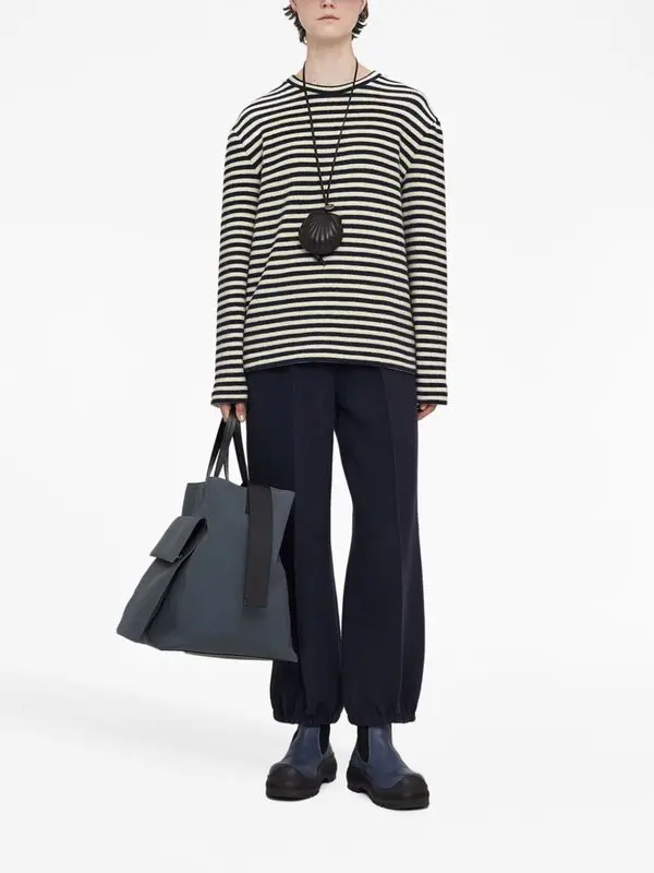 JIL SANDER Logo-patch Striped T-shirt