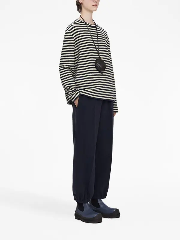 JIL SANDER Logo-patch Striped T-shirt