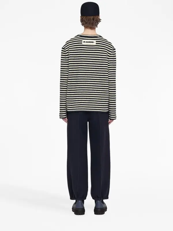JIL SANDER Logo-patch Striped T-shirt