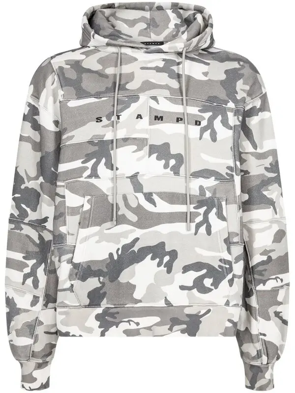 Stampd Camouflage-Print Patchwork Hoodie In Neutrals - 89