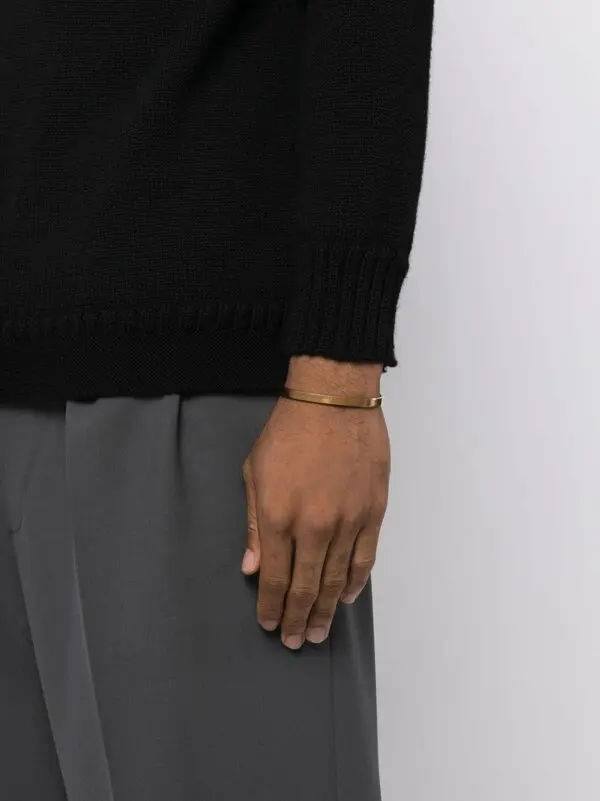 MAISON MARGIELA Logo-engraved Cuff Bracelet - Gold