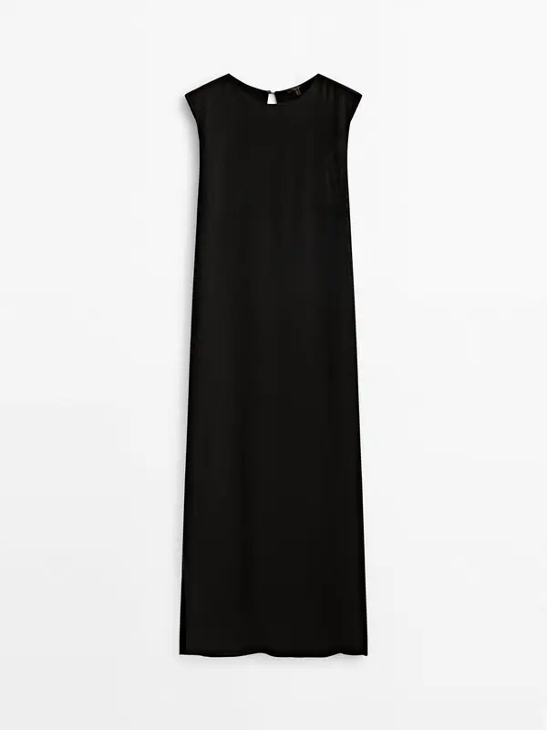 Massimo Dutti Midi Dress In Black - 67% Off | Editorialist