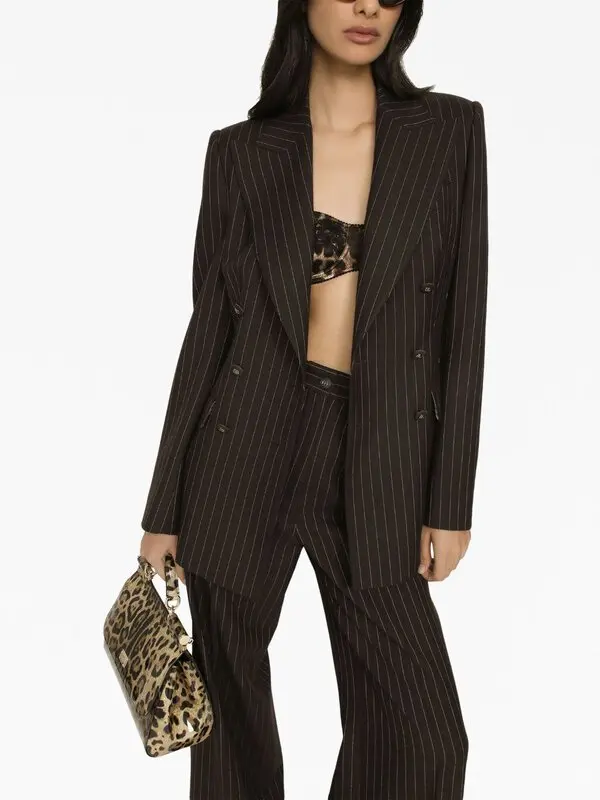 Dolce & Gabbana Double-breasted Striped Blazer - Brown
