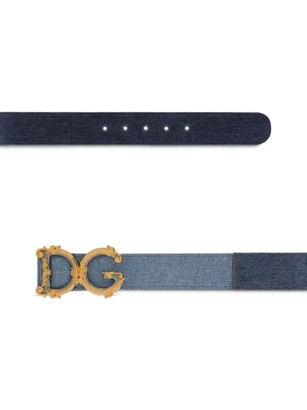 Dolce & Gabbana Logo Buckle Belt - Blue