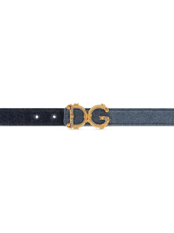 Dolce & Gabbana Logo-plaque Denim Belt