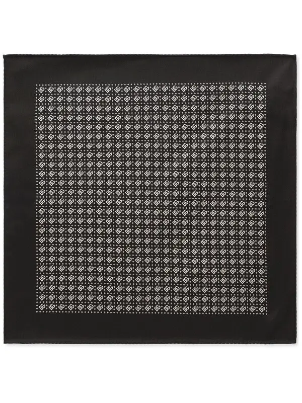 Dolce & Gabbana Logo-jacquard Silk Scarf - Black