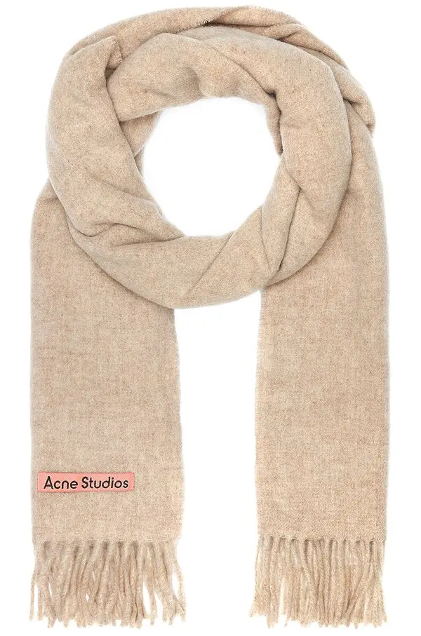 Acne Studios Canada Scarf In Grey - Oatmeal Melange