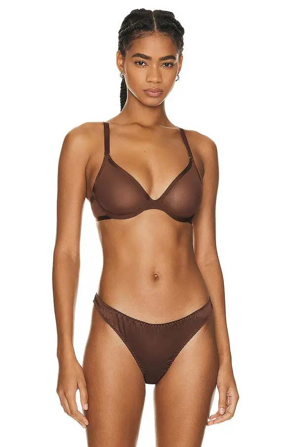 CUUP The Plunge Bra In Brown - Espresso