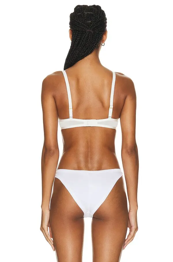 CUUP Mesh Plunge Bra In White - Salt