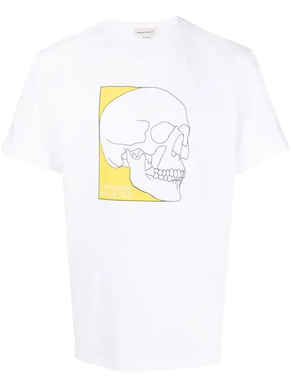 Alexander McQueen Skull-print Cotton T-shirt - White