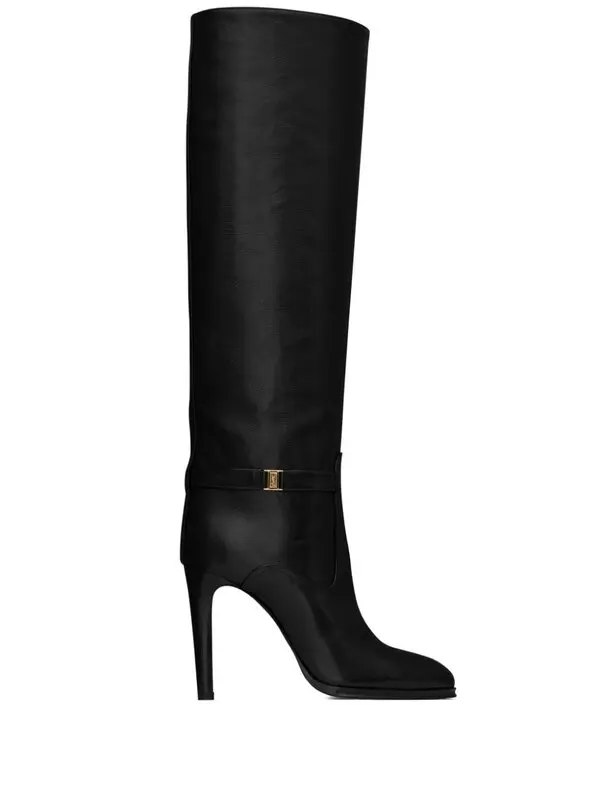 Saint Laurent Linda 100mm Pointed-toe Boots - Black