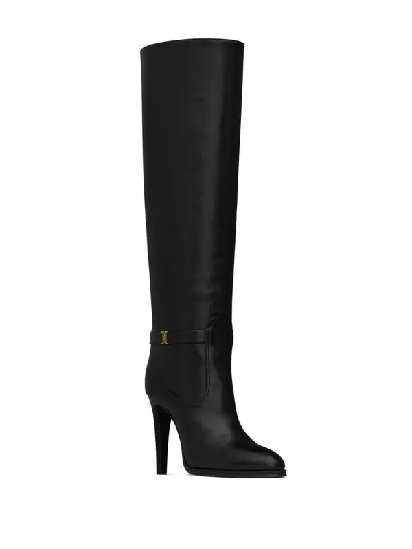Saint Laurent Linda 100mm Pointed-toe Boots - Black