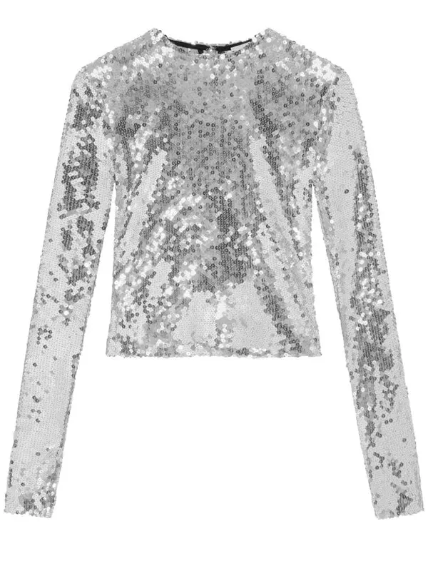 16Arlington Tanith Sequin-embellished Top - Silver