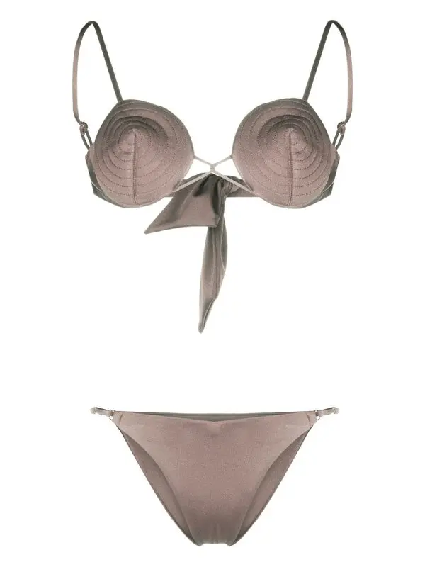 NOIRE SWIMWEAR Tonal-stitch Detail Bikini Set - Neutrals