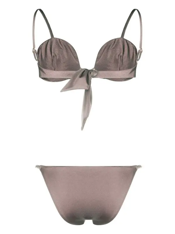 NOIRE SWIMWEAR Tonal-stitch Detail Bikini Set - Neutrals