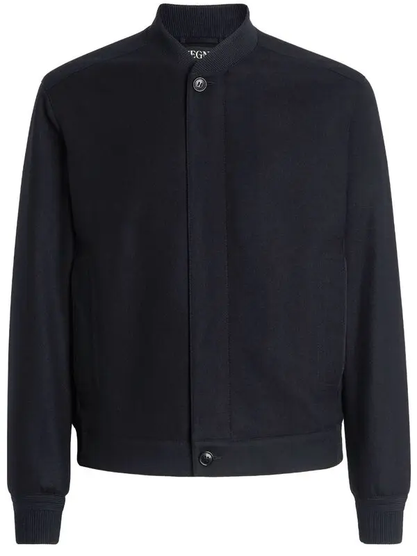 Zegna Oasi Elements Cashmere Bomber Jacket - Blue