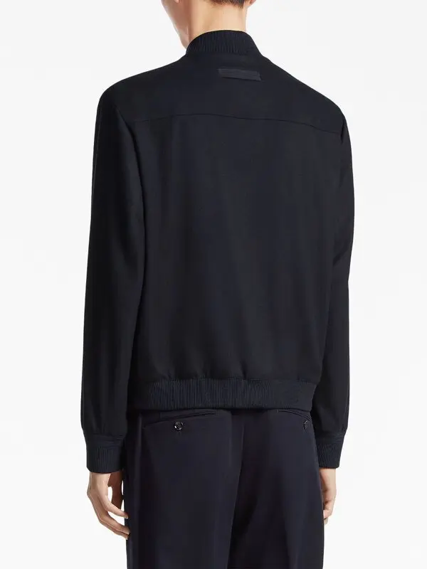 Zegna Oasi Elements Cashmere Bomber Jacket - Blue