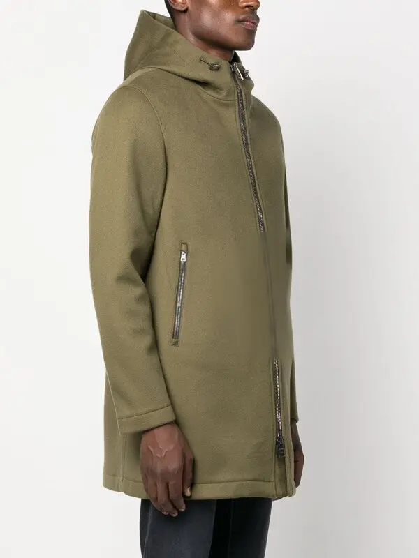 Herno Zip-up Hooded Coat - Green
