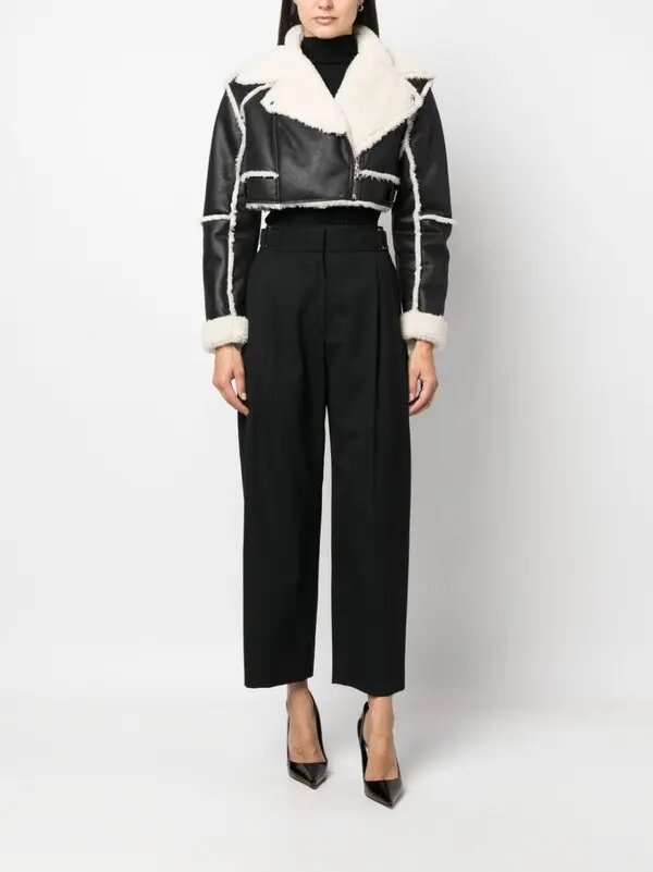 Patrizia Pepe Shearling-trim Cropped Jacket