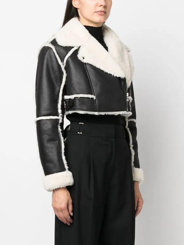Patrizia Pepe Shearling-trim Cropped Jacket