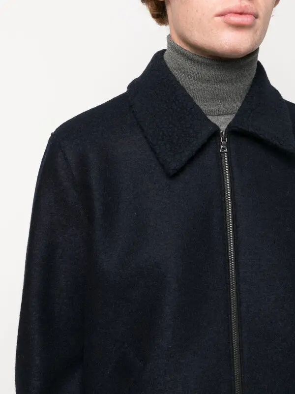 Harris Wharf London Golf Zip-up Wool Jacket