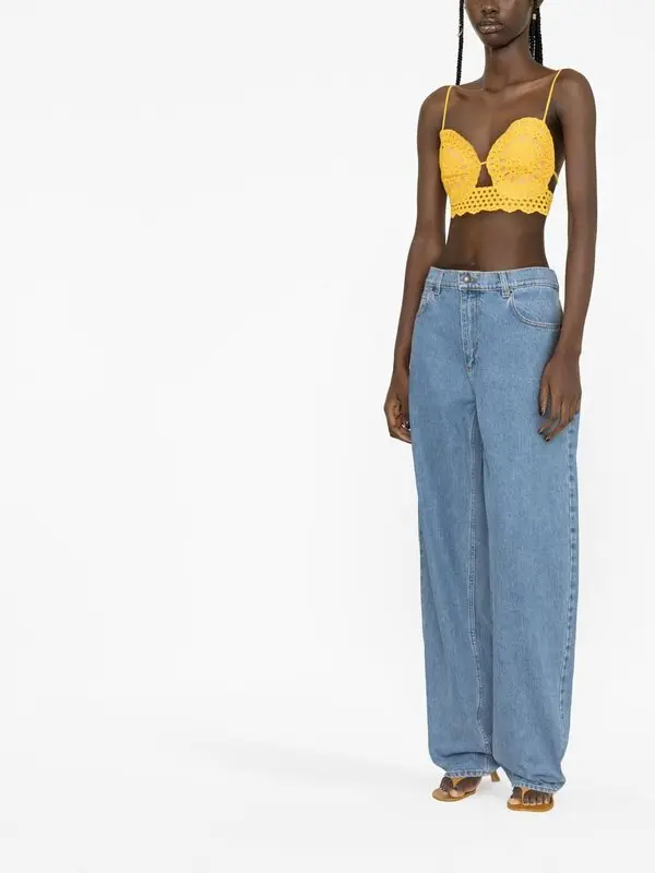 Stella McCartney Broderie-anglaise Cropped Top - Yellow