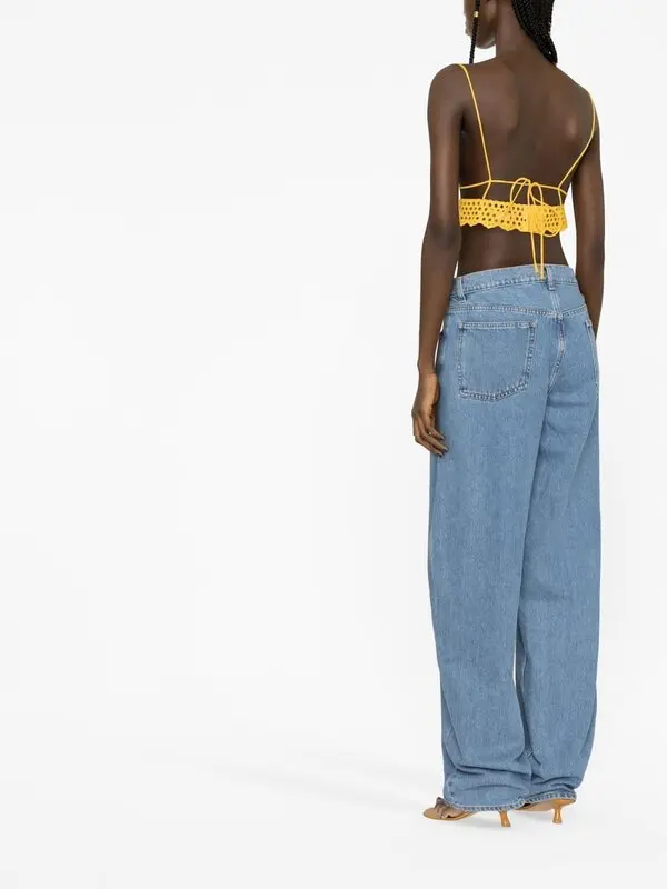 Stella McCartney Broderie-anglaise Cropped Top - Yellow