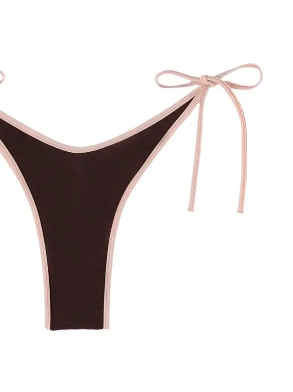 Palm Angels Contrast-trimmed Bikini Bottom - Brown