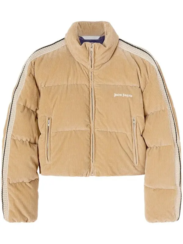 Palm Angels Corduroy Cropped Puffer Jacket