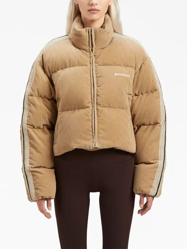 Palm Angels Corduroy Cropped Puffer Jacket