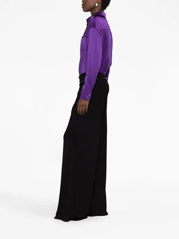 TOM FORD Cut-out Wide-leg Silk Trousers