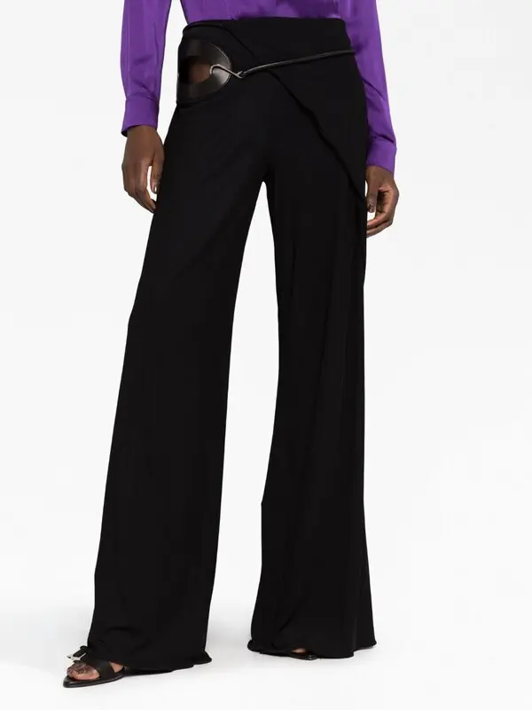 TOM FORD Cut-out Wide-leg Silk Trousers